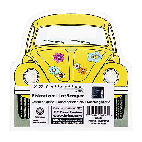 BRISA VW Collection - Volkswagen Beetle Car Bug Ice Scraper, Windscreen Scraper, Ice and Snow Remover, Winter Car Accessories (Yellow)
