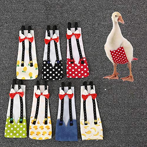 ABCD Chicken Diapers, Duck Diapers, Adjustable Chicken Diapers, Washable and Reusable, Chicken Costumes with Bows (Banana, M)
