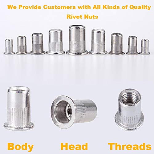 40PCs 8-32 Stainless Steel Rivet Nuts Nutsert Threaded Rivet Insert Rivnuts 8-32UNC