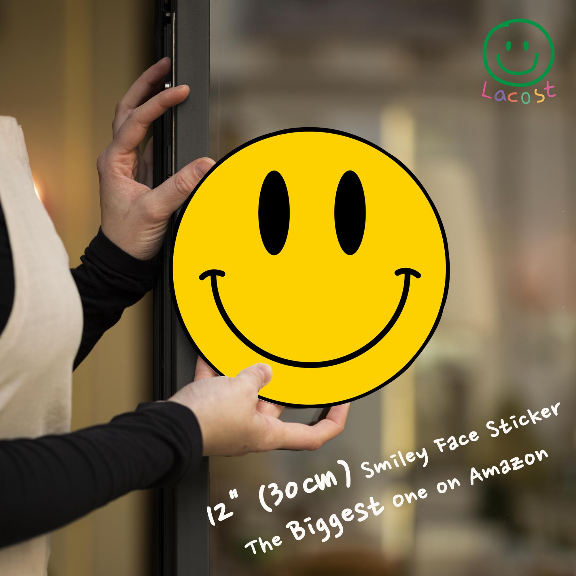12" Smiley Face Murals Wall Decal Sticker Vinyl Smile Wall Decals Removable Peel and Stick Wall Stickers for Interior Car Window Laptop Luggage Baggage