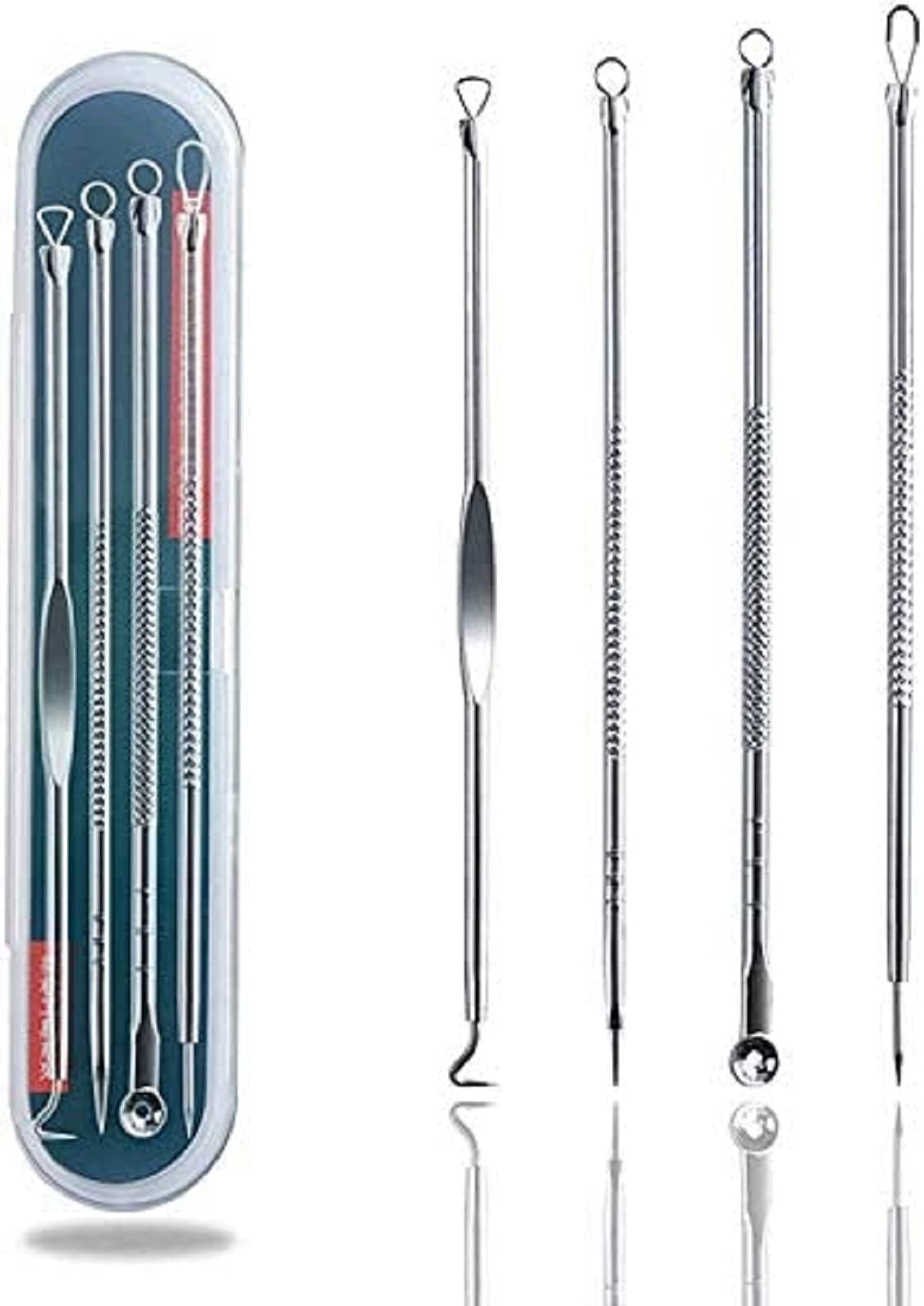 Blackhead Remover Pimple Comedone Extractor Tool Acne Kit - Treatment for Blemish, Whitehead Popping, Zit Removing for Risk Free Nose Face Skin (Sliver)
