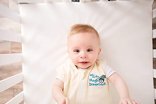 Baby Merlin's Magic Dream Sack - Microfleece Baby Wearable Blanket - Baby Merlin Sleep Sack - Cream - Baby Sleep Sack 6-12 Months