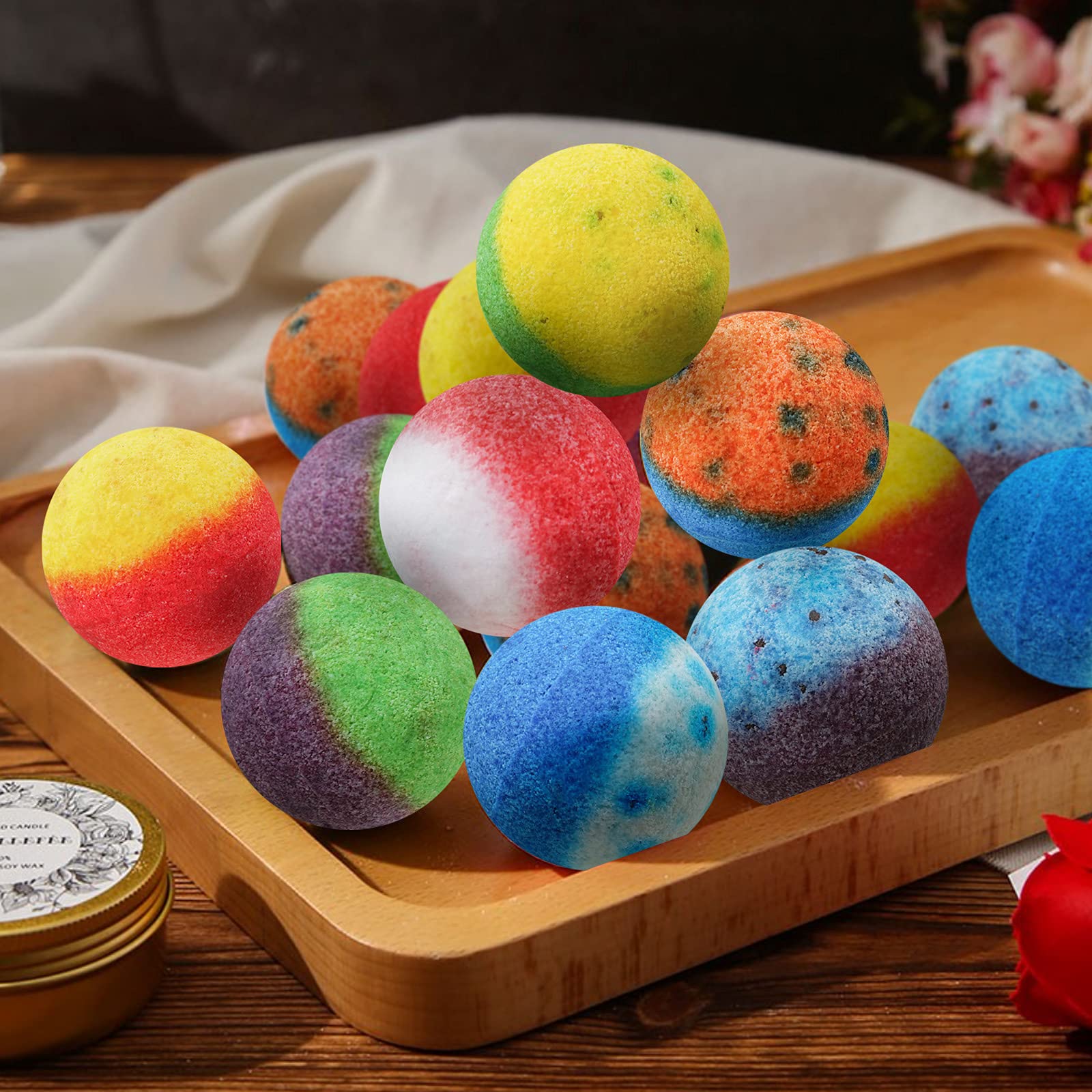 Bath Bombs for Kids, 28 Bath Bombs with Toy Inside, Gentle and Kid Safe Bubble Bath Fizzies, Birthday or Easter Gift for Girls and Boys