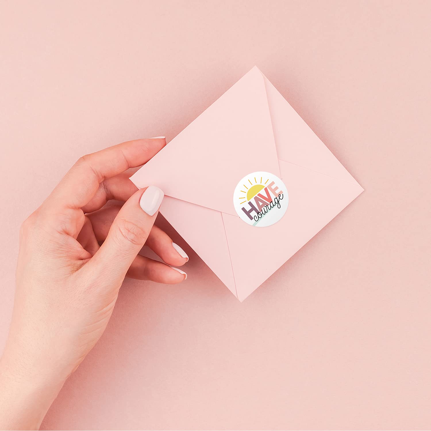 Kindness and Good Vibes Stickers / 500 Encouraging Colorful Classroom Reward Sticker Roll / 6 Alternating Motivational Designs / 1.5" Round Envelope Seals/Made in The USA
