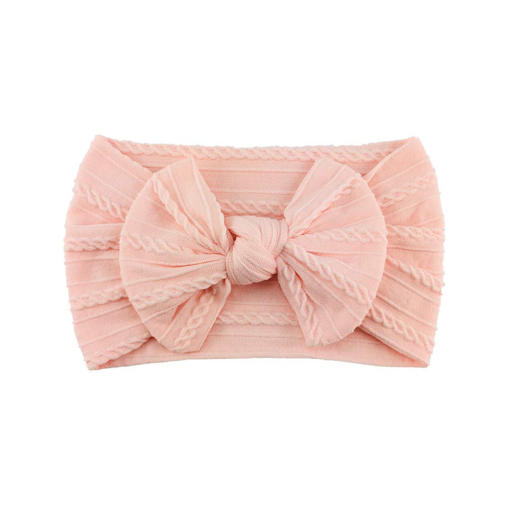 Baby Girl Bows Nylon Headbands Jacquard Design for Newborn Infant Toddler Little Girls (16-Pack)