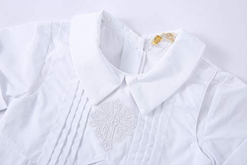 Bow Dream Baby Boy's 3 Pcs Christening Baptism Outfit Infant Romper Short Sleeve 12-18 Months