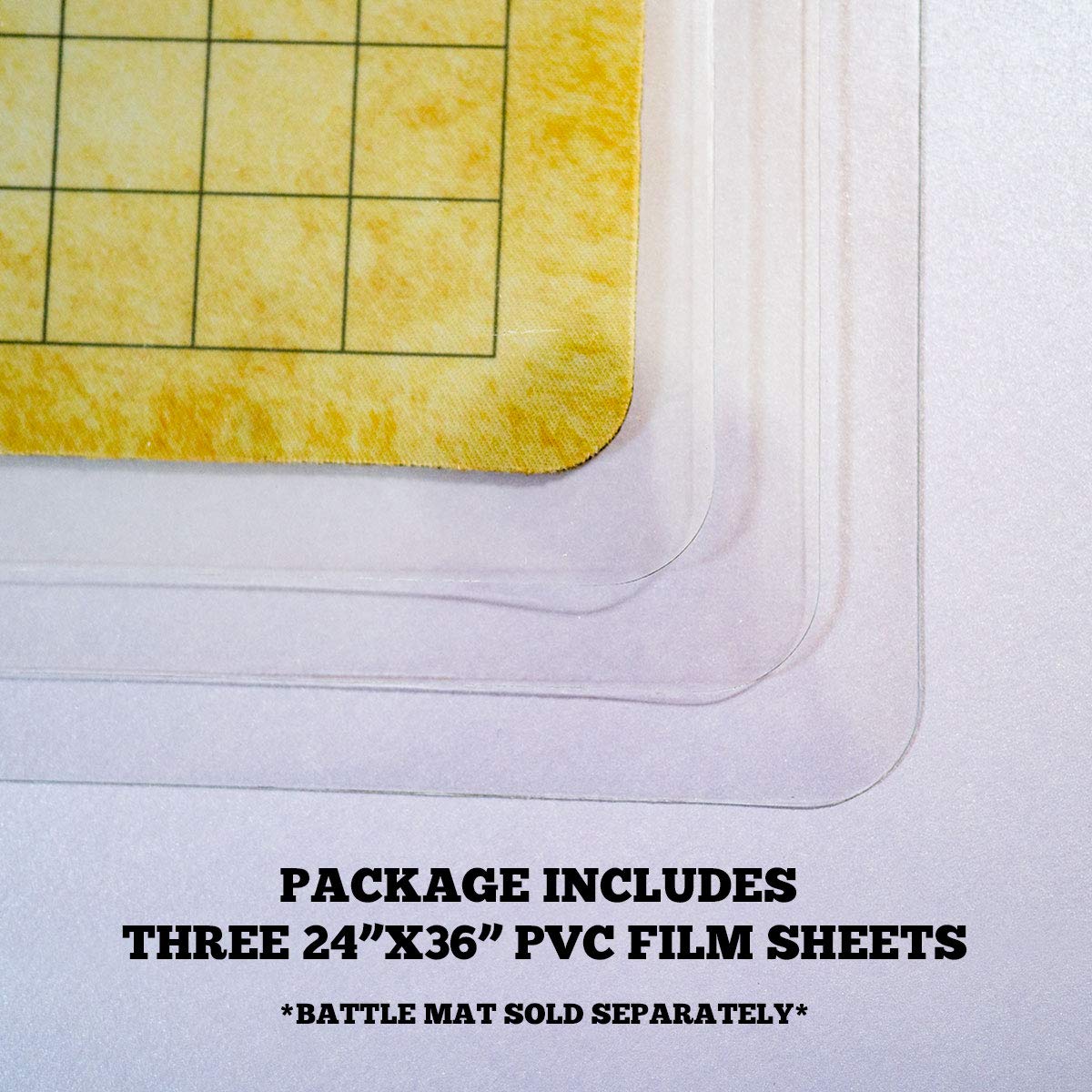 Abishai RPG Battle Grid Mat Accessory 24" x 36" Dry Erase PVC Film 3PCs - Table Top Role Playing Map - DND Role Play - Dungeons and Dragons Maps