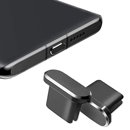 USB C Dust Plug, Type C Charging Port Plug Protector Caps for Samsung Galaxy S20, Note 20, All Type-c Devices (Black-2Pcs)