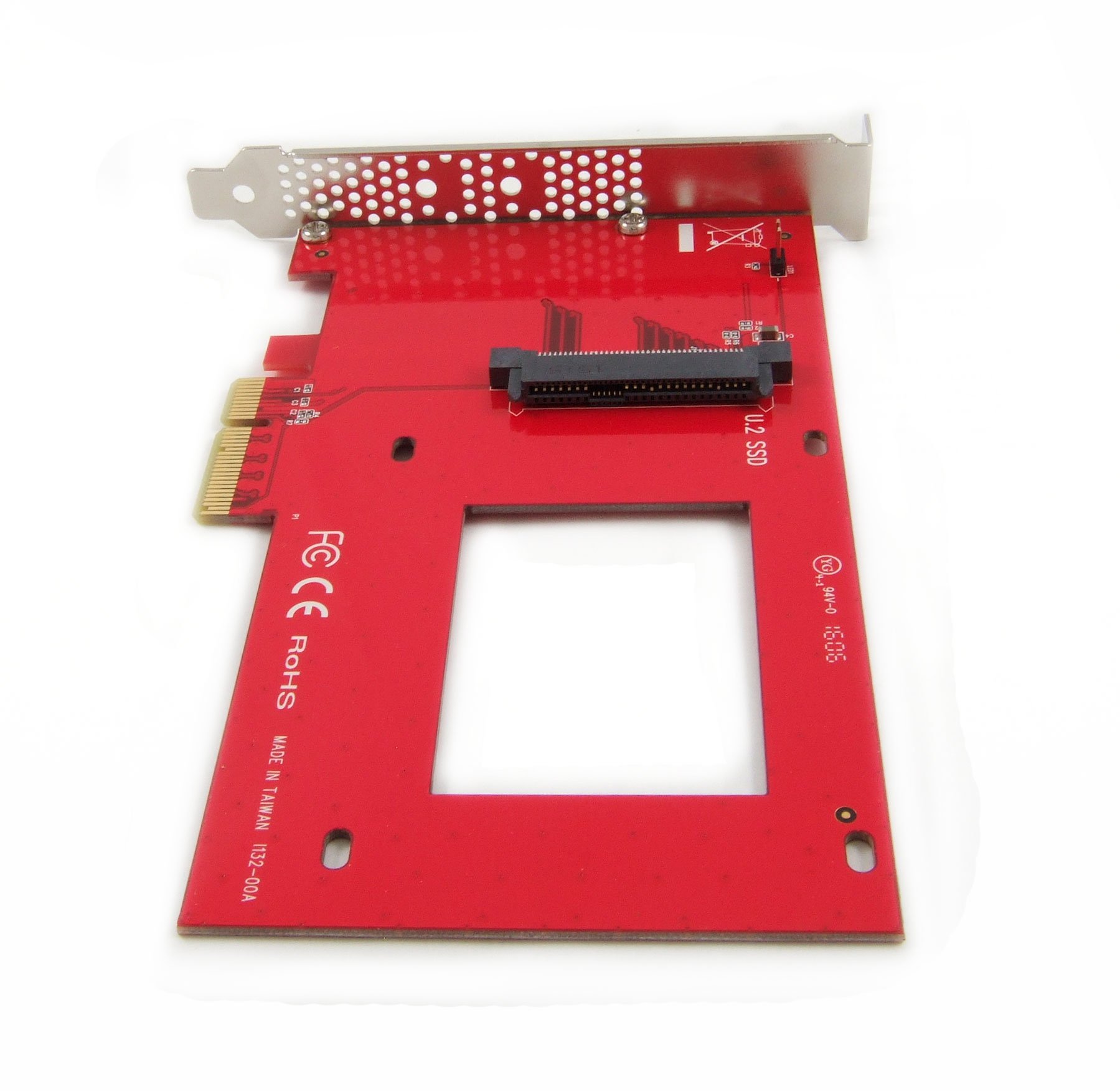 Ableconn PEXU2-132 NVMe 2.5-inch U.2 (SFF-8639) SSD PCIe 4.0 x4 Carrier Adapter Card - for 2.5-inch U.2 NVMe SSD - U.2 to PCIe - PCIe Adapter for U.2 Drive