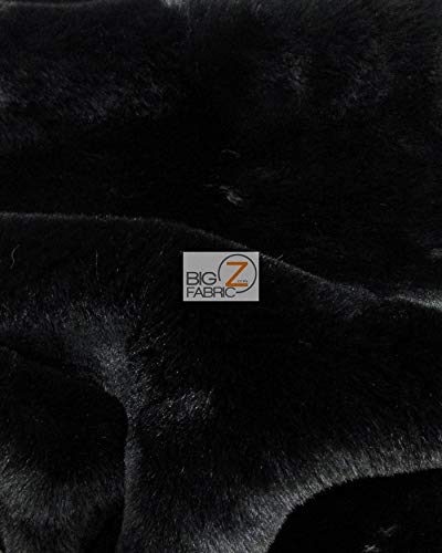 Beaver Shag Faux Fur Fabric Sold by The Yard DIY Coats Costumes Scarfs Rugs Accessories Fashion (Black)