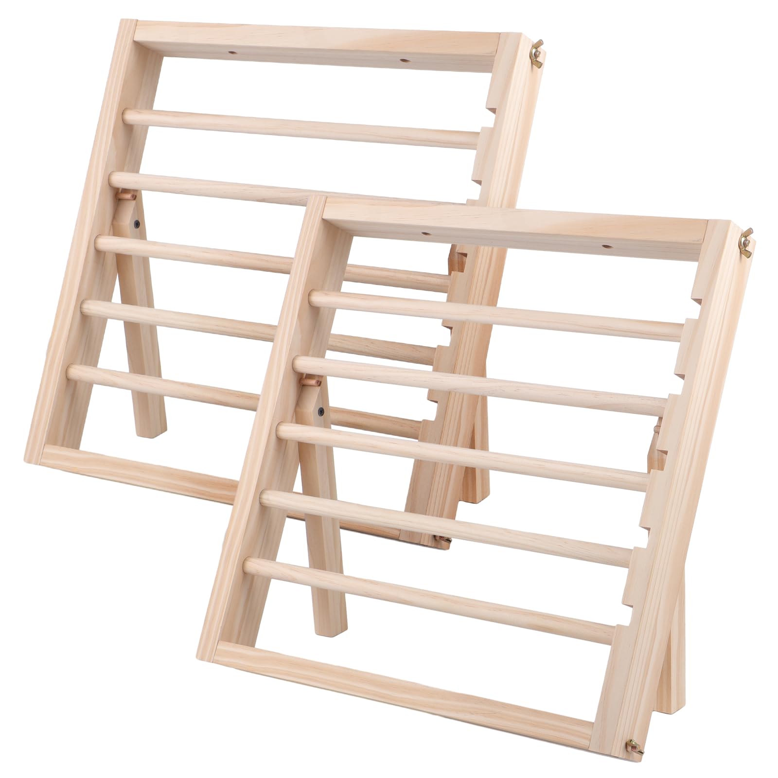 2PCS Ribbon Storage Racks, Wooden Ribbon Holders, Ribbon Storage Stands, Ribbon Rack Organizers for Gift Wrapping Paper, Cellophane, Vinyl Rolls, Arts and Crafts Items