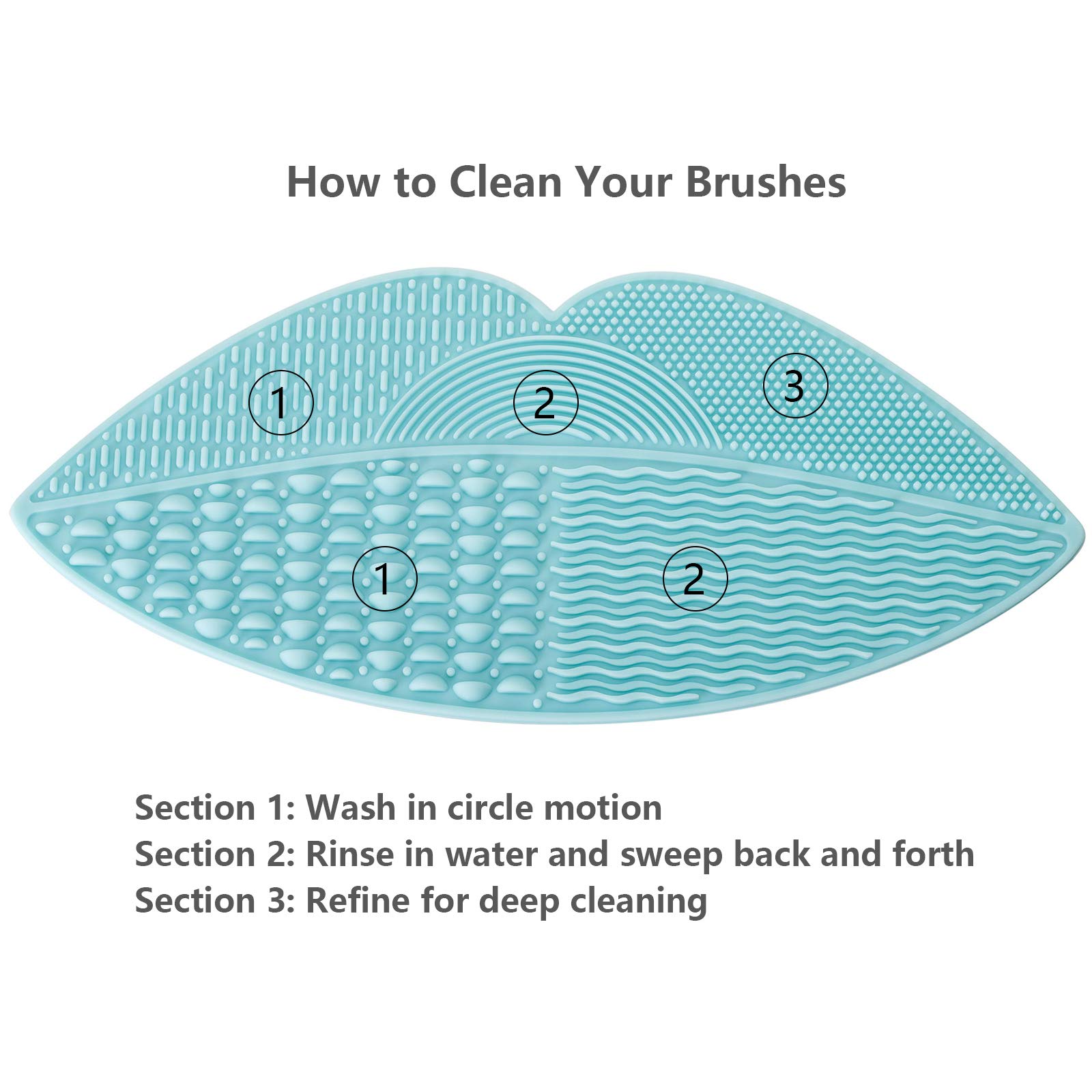 PINKZIO 3PCS Silicone Makeup Brush Cleaning Mat, Portable Brush Cleaner Mat (Red,Blue,Pink)