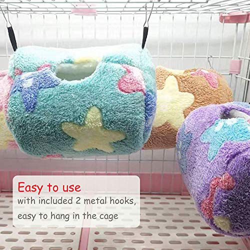 Hanging Tunnel for Small Animals, Bucket Shape Warm Sugar Glider Hammock Nest, Critter Cage Accessories Bedding for Hamster Hedgehog Gerbil Rat