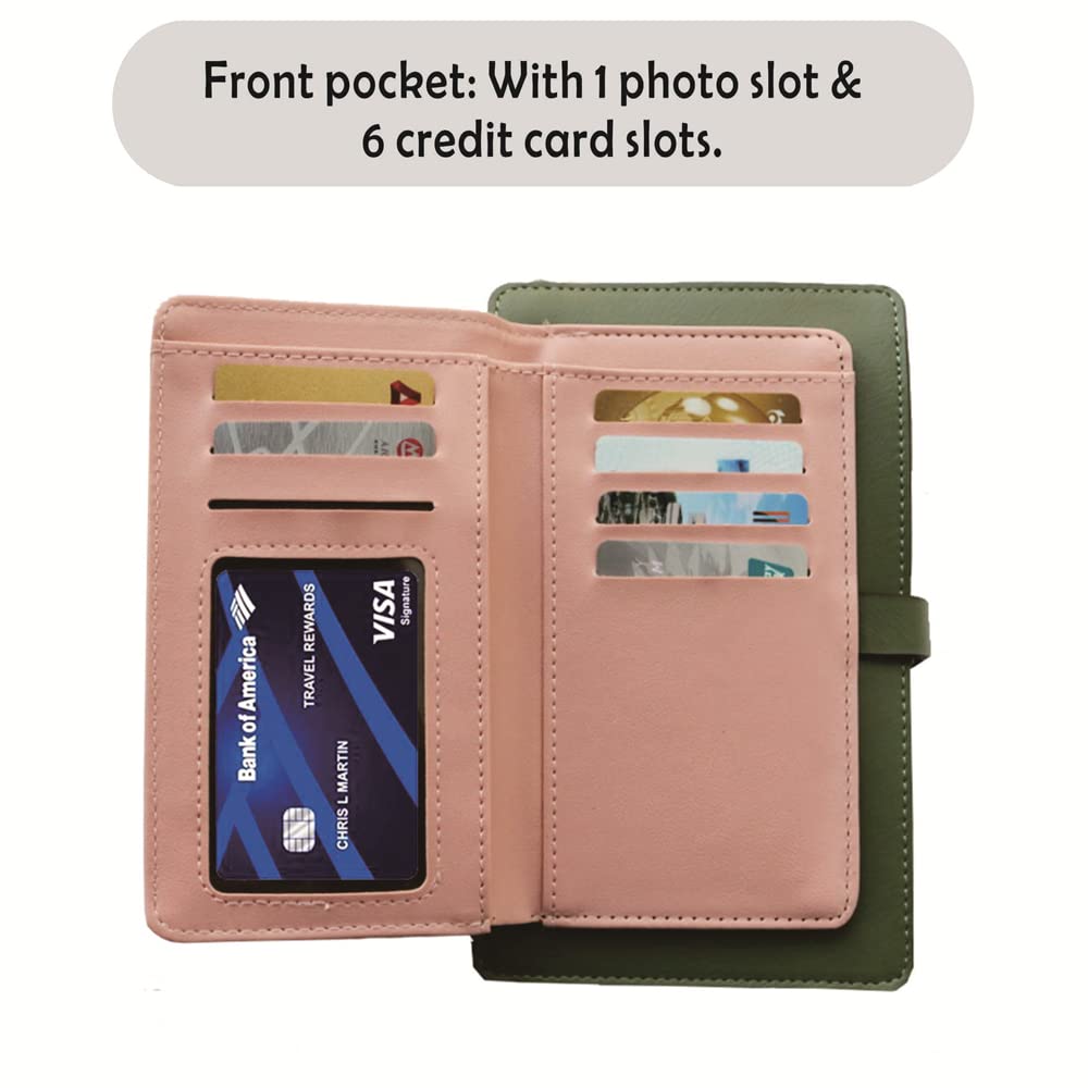2pcs Set Touch Screen Cell Phone Bags for Women, Small Crossbody Handbags Purse with Credit Card Slots (Includes Phone Charm) Green