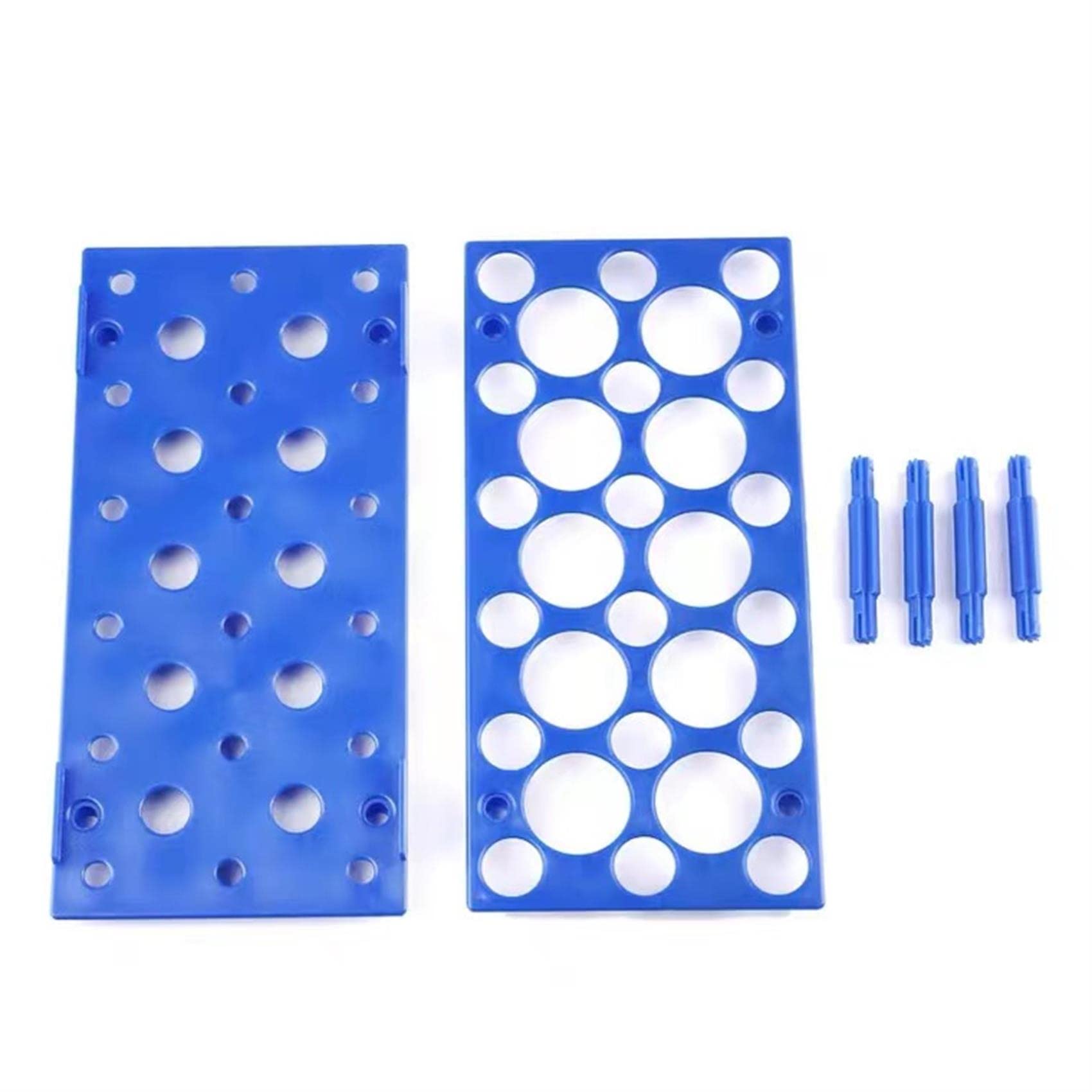 2 Pack Plastic Test Tube Racks, Centrifuge Tube Rack for 10ml/ 15ml/ 50ml, Laboratory Holder, Blue and Orang
