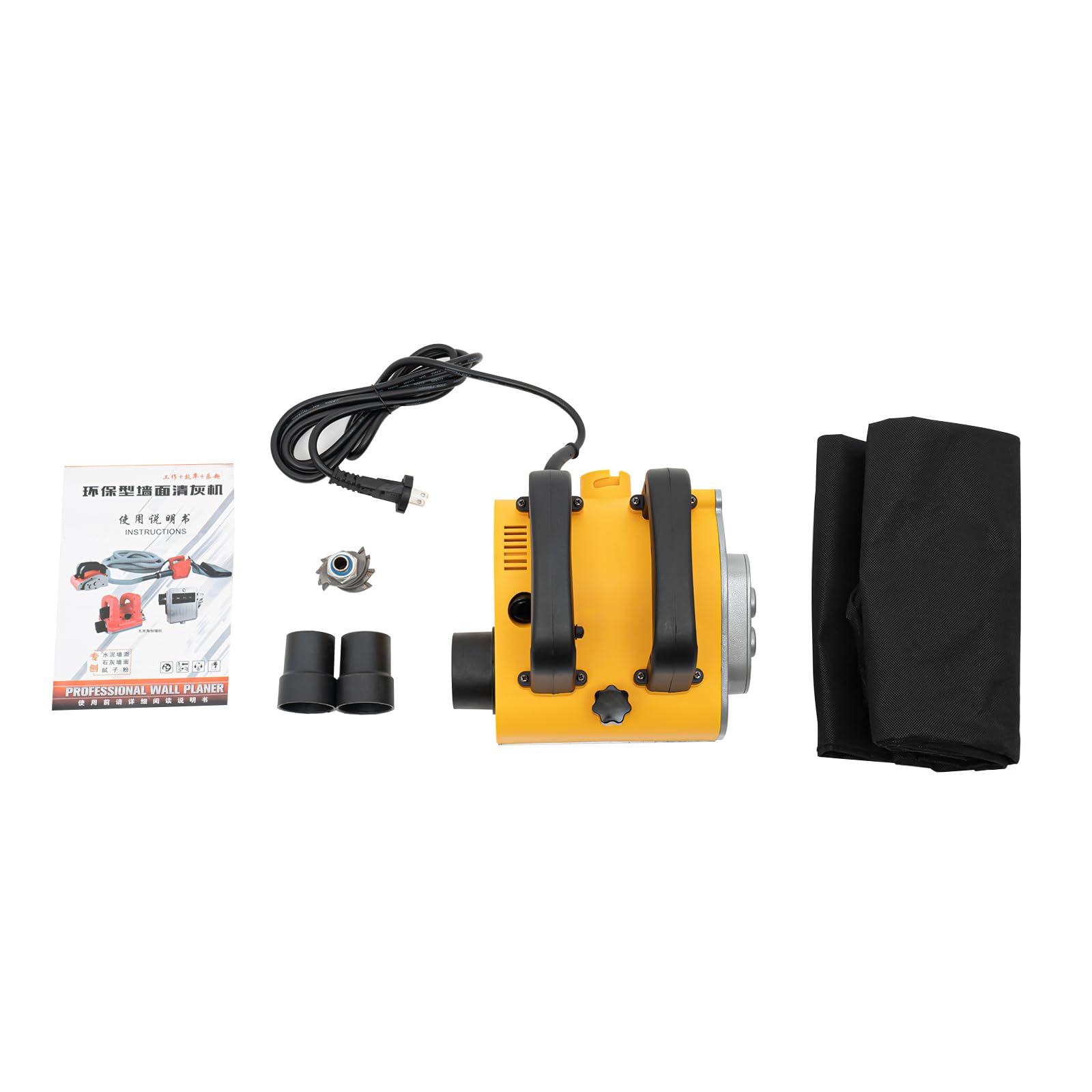 1200W Electric Wall Paint Scraper Machine Handheld Wall Surface Concrete Shovel with Steel Blades, Wall Planer with Dust Vacuum Bag 1-3MM Depth Adjustable for Paint Putty Removal, Wall Repair Tools
