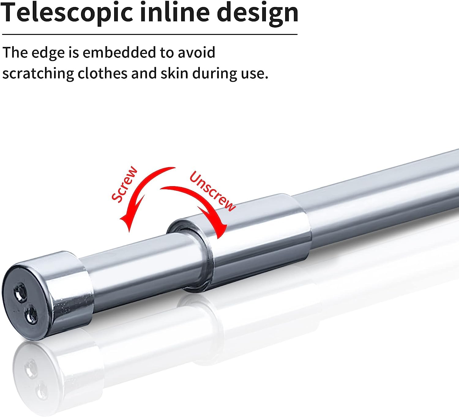 2PCS Small Closet Poles for Hanging Clothes, 2 Pack Stainless Steel Closet Pole, Adjustable Closet Hanging Rod for Wardrobes 15.7-25.6inch (15.7-25.6inch)