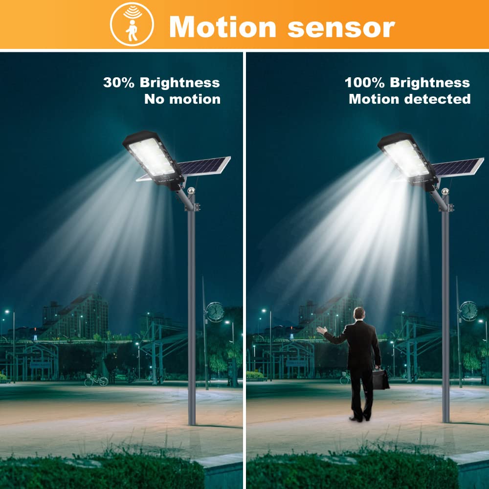 1200W Solar Street Lights Outdoor,42000 Lumens Daylight Solar Led Light with Remote Control,Dusk to Dawn Solar Security Flood Lights