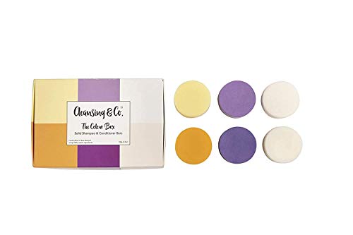 Cleansing & Co Natural Shampoo Bar and Conditioner Bar 6 Piece Sampler - Eco-Friendly, Zero Waste, 100% Compostable, Hand Made Bar Shampoo and Conditioner Bar Set for Hair (3xShampoo & 3x Conditioner)
