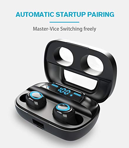 Edelin True Wireless Headphones - Bluetooth Earbuds with Mic Stereo - Waterproof IPX4 TWS Headset for Sport Running Gym - Earphones Compatible iPhone 11 X Samsung Galaxy S20 Android iOS