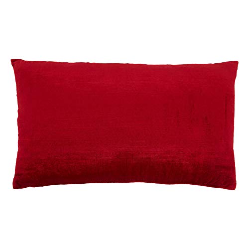 SARO LIFESTYLE Christmas Collection Beaded Joy Throw Pillow with Poly Filling, 12" x 20", Red, 9053.R1220BP