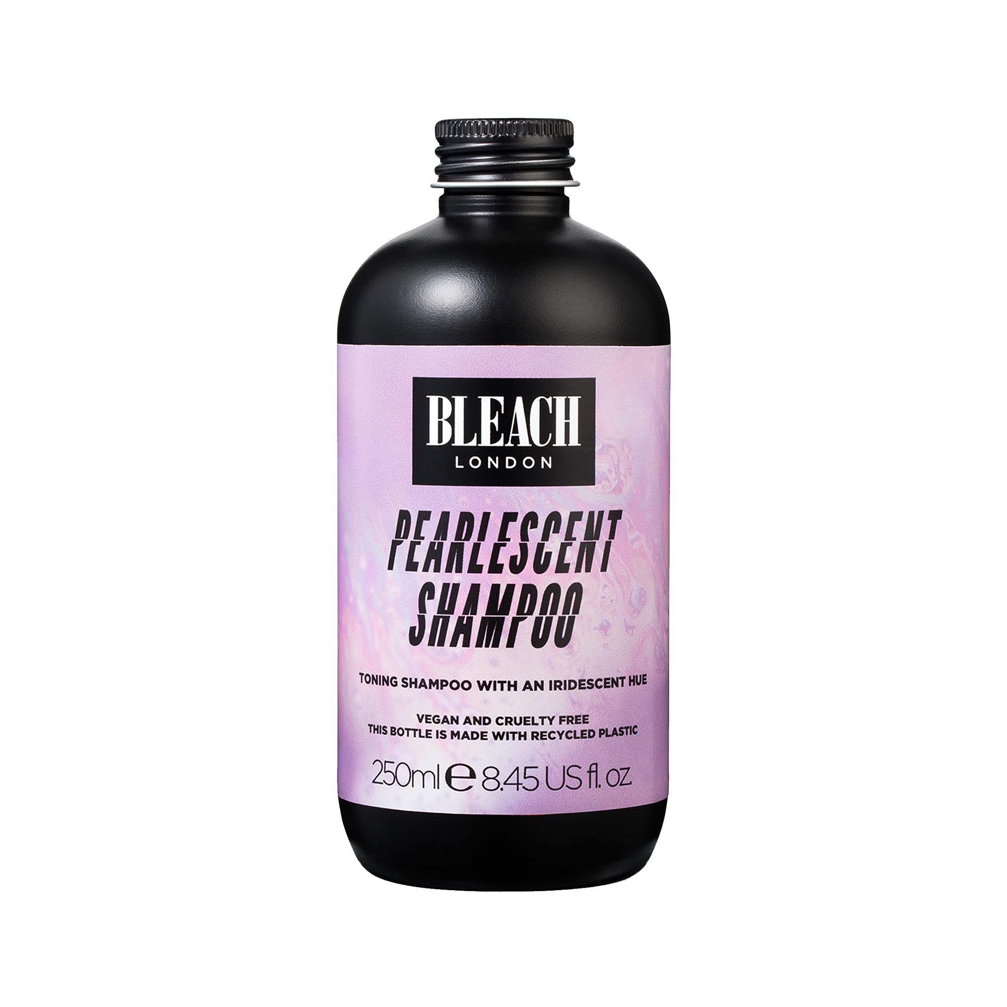 BLEACH LONDON Pearlescent Shampoo - High Pigmented Pink-Purple Rinse, Vegan, Cruelty Free, Color Protected Clean, Color Depositing Formula, 8.45 fl oz