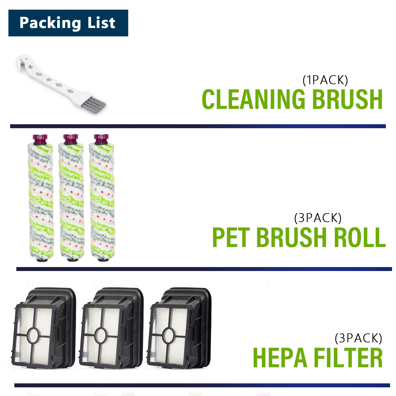 2306A,1785A Replacements Brush Roller & Filters Set Compatible with Bissell Crosswave 1785 2306 2551 Series Wet Dry Vacuum Cleaner