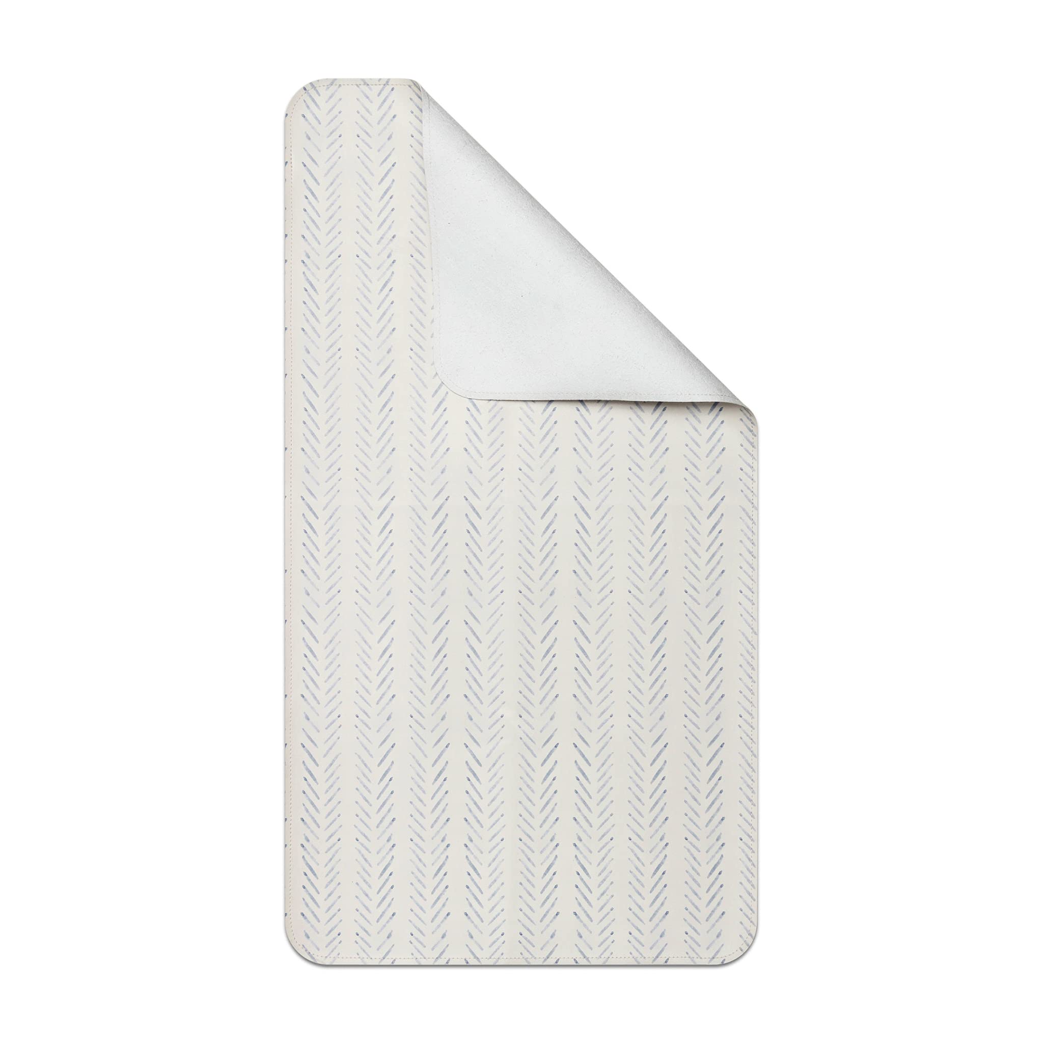 Lila Mae Baby Changing Mat - Wipeable, Portable Changing Pad, Travel Changing Mat for Baby or Small Toddler, Easy to Fold or Roll Up - Faux Leather (Herringbone)