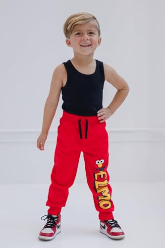 Sesame Street Elmo & Friends Baby Boys Fleece 2 Pack Jogger Pants 18 Months Black/Red