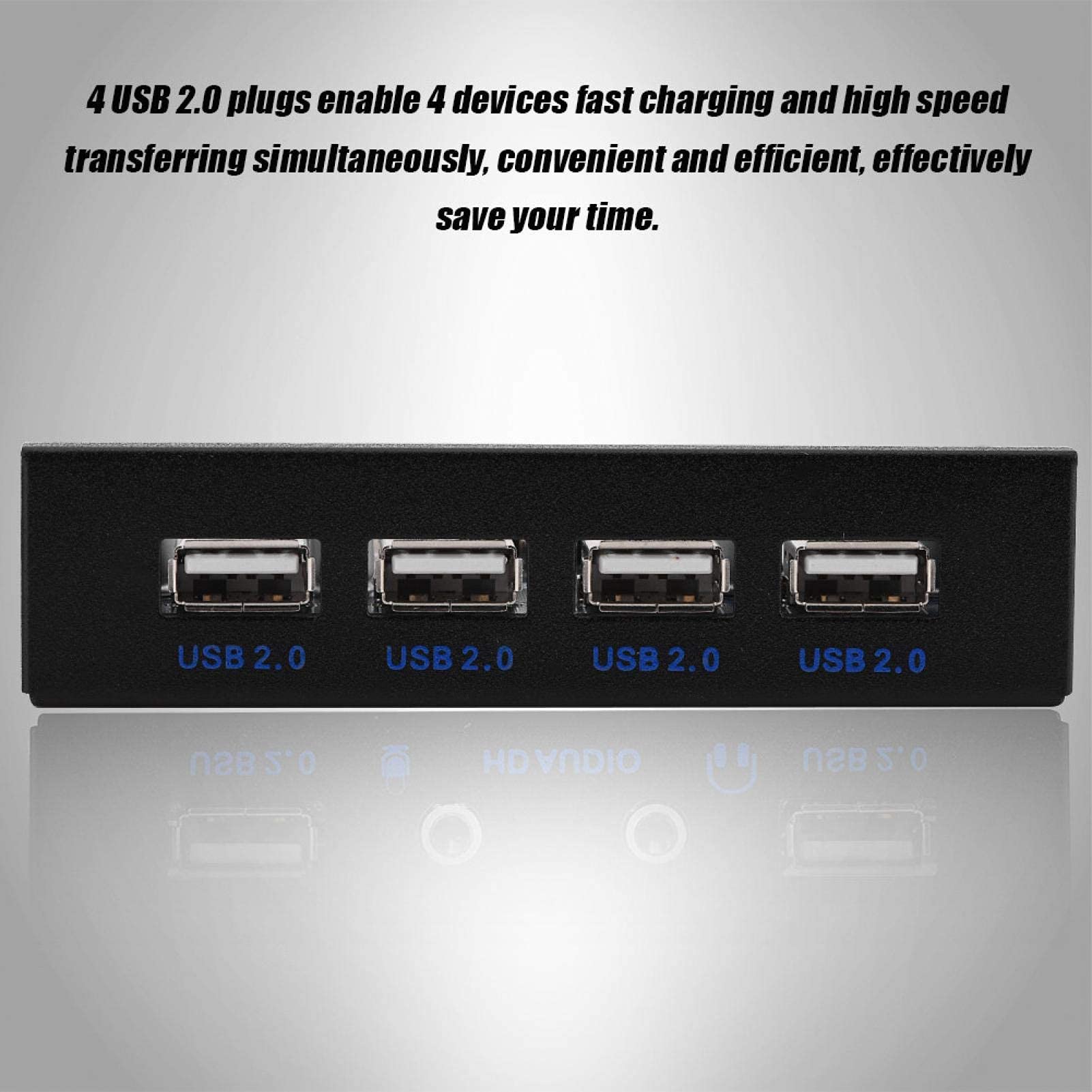 Limouyin Floppy Front Panel 3.5'' 4 Port USB2.0 HUB Floppy Front Panel 9 Pin to 4 Interface USB 2.0 HUB for Computer PC