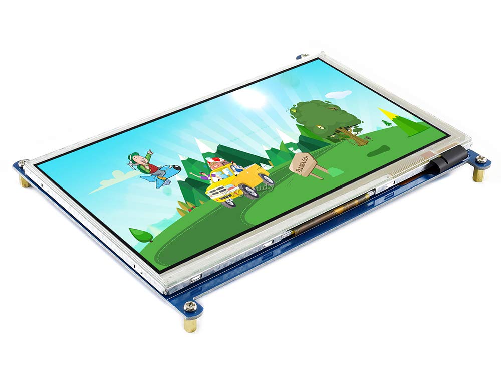 7 inch 800×480 Capacitive Touch Screen HDMI Interface Custom Raspbian LCD Monitor Mini PC Supports Raspberry Pi 4 3 2 1 Model B B+ A+ & BeagleBone Black & Banana Pi/Banana Pro @XYGStudy