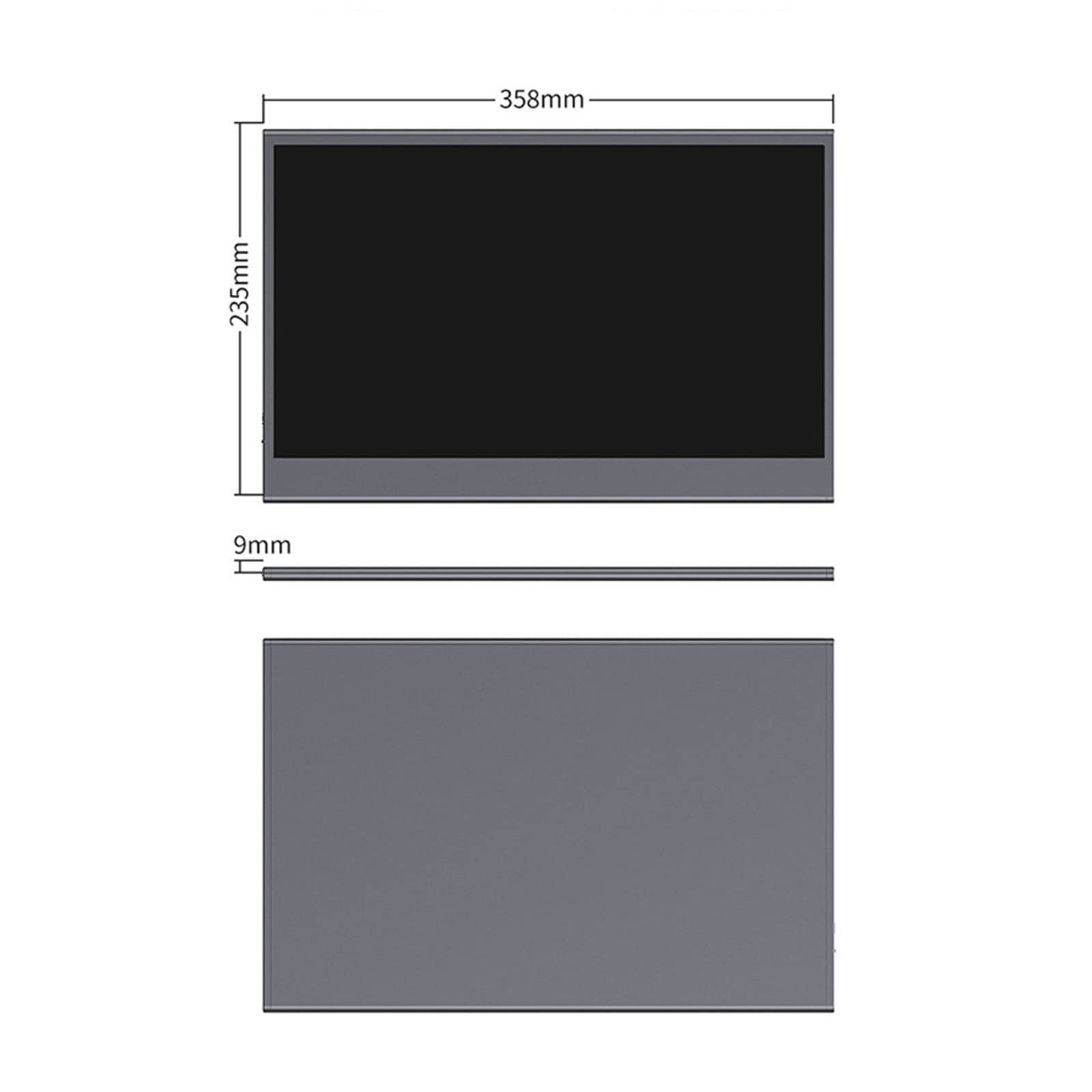 15.6-inch Portable Display, 1920x1080P Ultra-high-Definition Portable Display, Aluminum Alloy Ultra-Thin Portable Display (Size : Touch Model+Leather case)