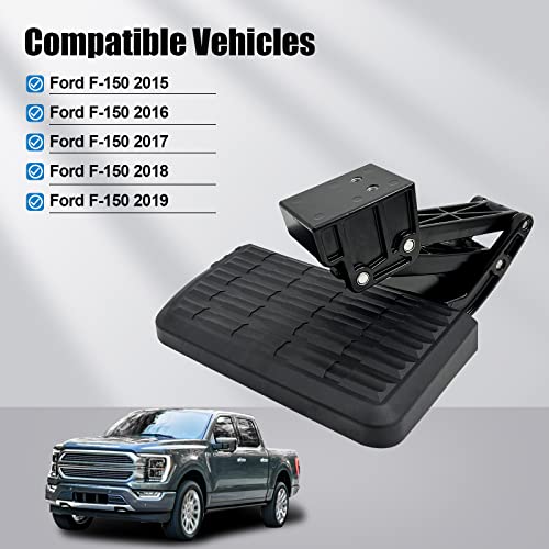 75312-01A 7531201A Truck Bed Side Step Retractable Bumper Step for F150 Pick up Truck 2015-2020 Bumper Step Tailgate Step Truck Bed Step,Black