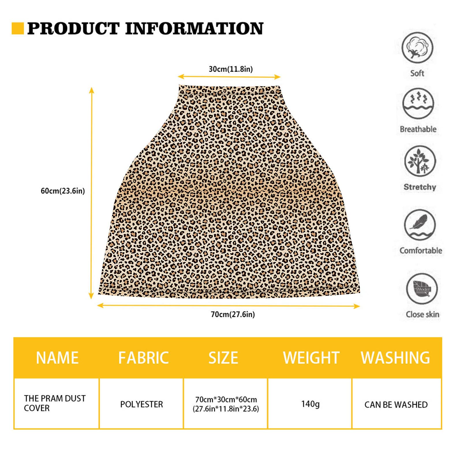 Horeset Cheetah Wild Animal Print Baby Car Seat Canopies for Newborn,Soft Stretchy Nursing Covers for Breastfeeding,Multi-use Cover Stroller Covers