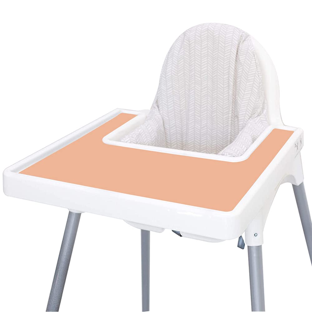 Baby High Chair Placemat for Antilop High Chair, Silicone Mat for Antilop Baby High Chair Tray Accessories, Finger Foods Placemat for Toddler and Babies Girls… (Peach)