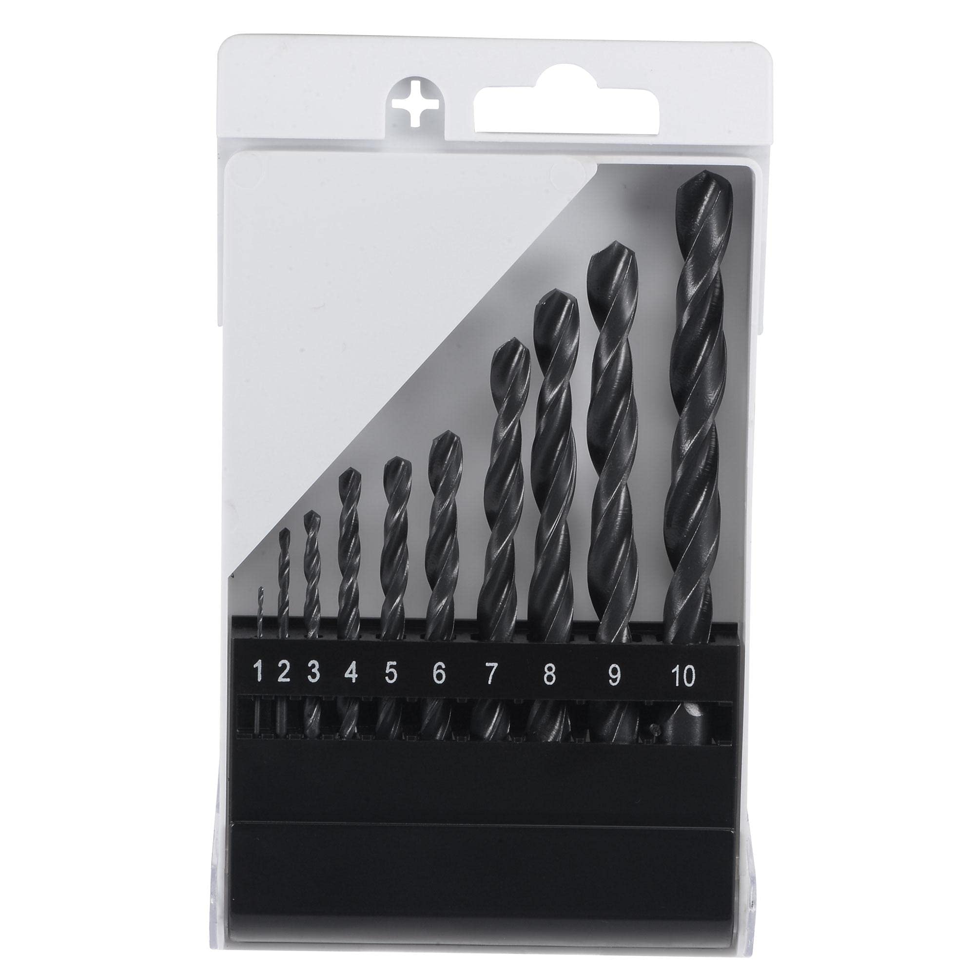 uxcell High Speed Steel Jobber Twist Drill Bit Set Black Oxide for Alloy Wood 1mm - 10mm 10 Pcs