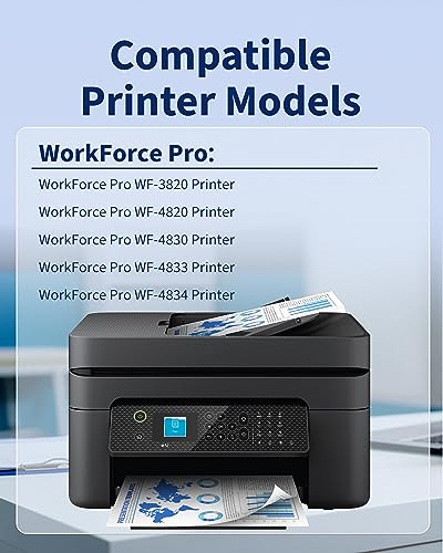 822XL Ink Cartridges Remanufactured Replacement for Epson 822XL Ink Cartridges Combo Pack T822XL 822 Printer Ink for Workforce Pro WF-3820 WF-4820 WF-4830 WF-4833 WF-4834 (4-Pack, BCMY)