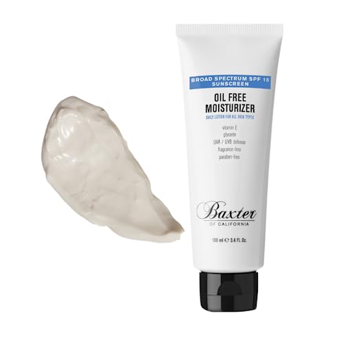 Baxter of California Oil Free Face Moisturizer with SPF15 for Men | UVA, UVB Defense | Fragrance-Free | All Skin Types | 3.4 OZ