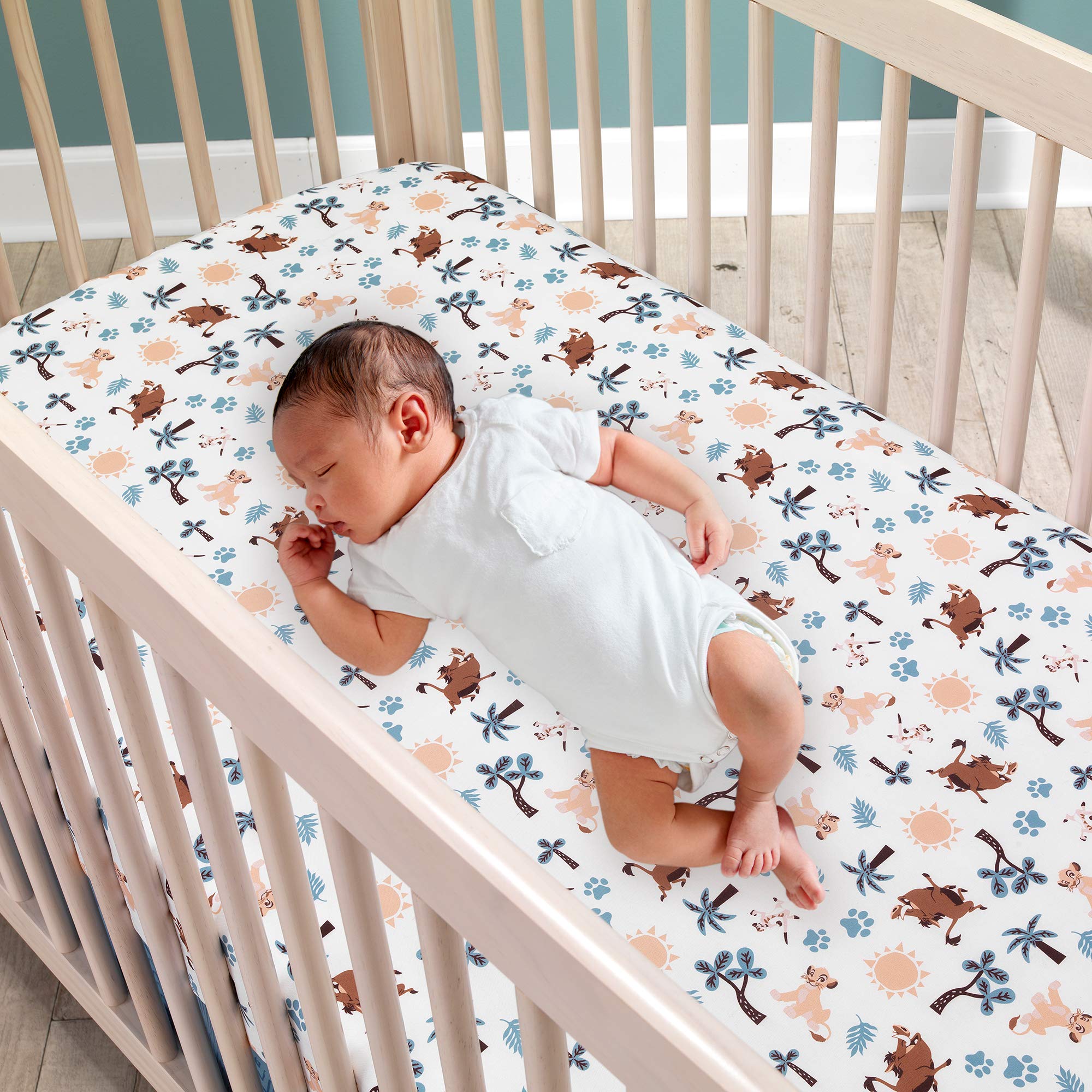 Lambs & Ivy (LAMCR) Lion King Adventure 3-Piece Mini Crib Bedding Set, Blue (790020)