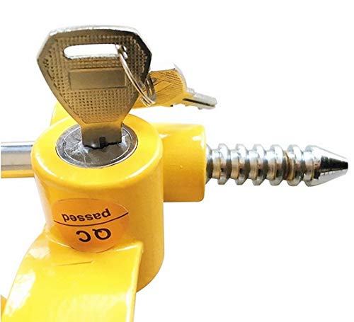 DEF Coupler Lock Hitch Trailer Lock with 2 Keys Heavy-Duty Steel Fits 1-7/8" 2" and 2-5/16" Replaces#72783 Yellow and Chrome