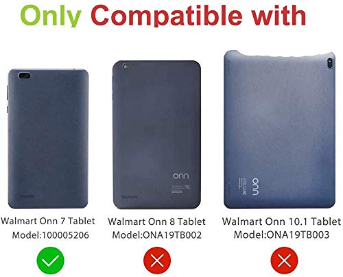 BMOUO Kids Case for Onn 7 inch Tablet 2020/2019 (Model: 100005206/100015685), with Built-in Screen Protector, Shockproof Light Weight Handle Stand Case for Surf Onn 7" Android Tablet, Blue