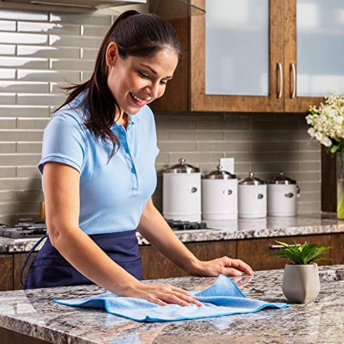 Bulk 16" x 16" Economy All Purpose Microfiber Towels Wholesale - Case Quantity (200 Count) | Large | No Fraying | High Density Microfiber | Zero Chemical Cleaner | Long-Lasting (White)
