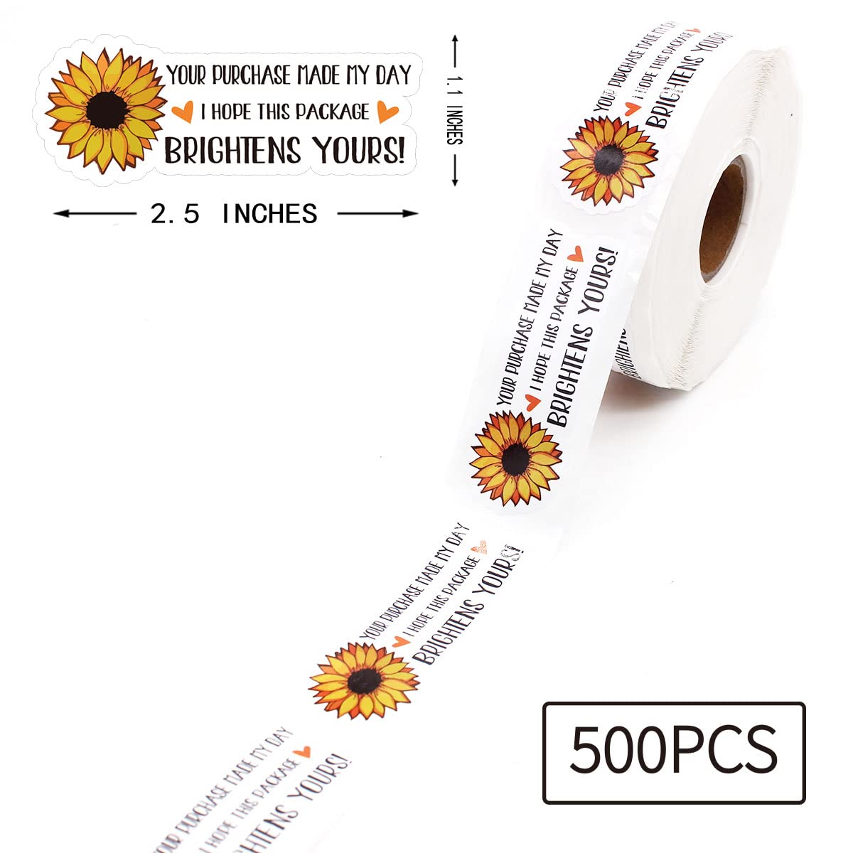 Littlefa Your Purchase Made My Day I Hope This Package Brightens Yours Small Business Stickers,Thank You Stickers,Handmade Stickers,Small Business Stickers, Envelopes Stickers 500 PCS