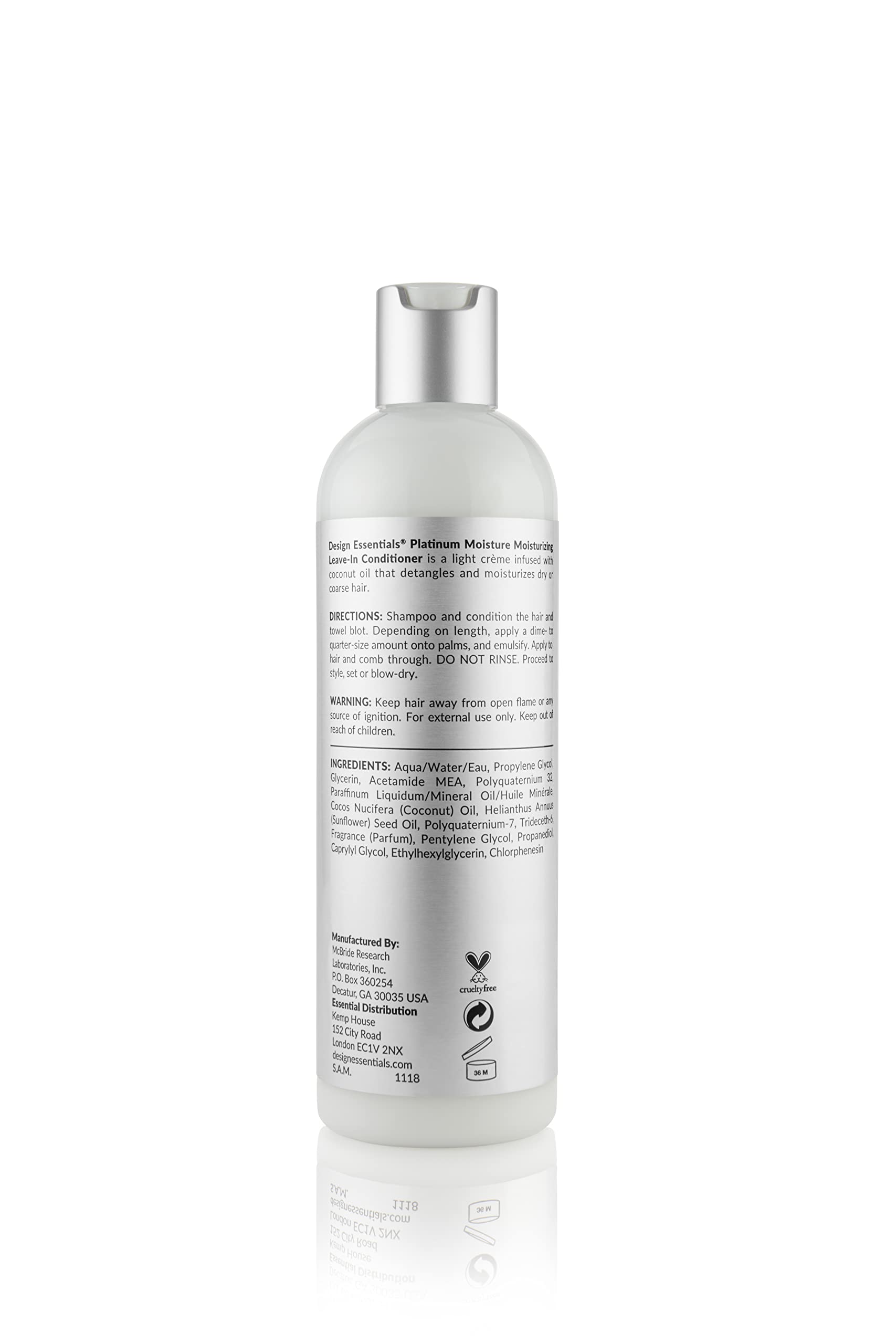 Design Essentials Platinum Moisture Moisturizing Leave-In Conditioner, Step 3, 12 Ounces