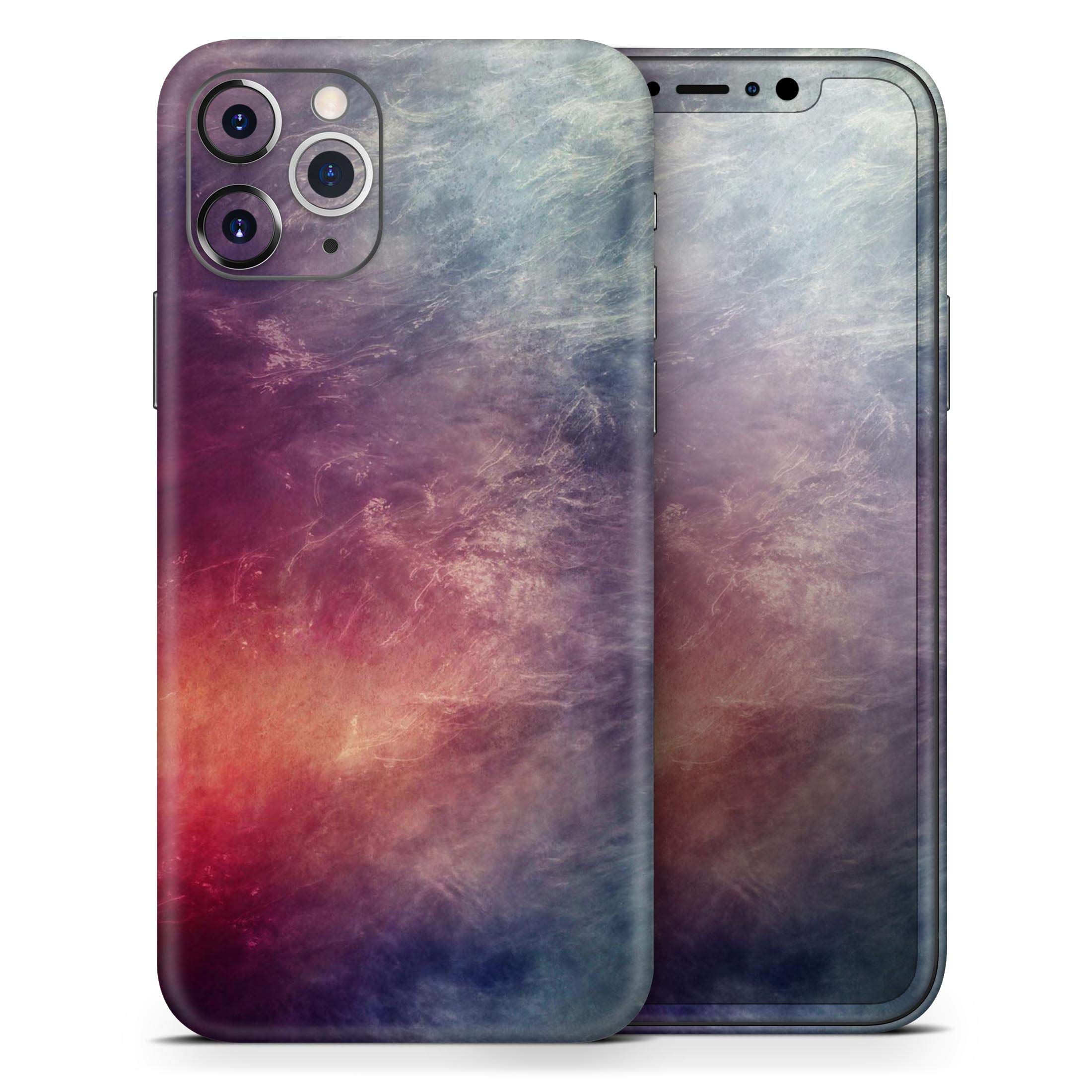 Design Skinz Abstract Fire & Ice V19 - DesignSkinz Protective Vinyl Decal Wrap Skin Cover Compatible with The Apple iPhone XR (Full-Body, Screen Trim & Back Glass Skin)