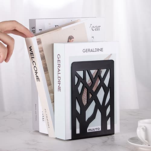 Book Ends, Bookends, Book Ends for Shelves, Bookends for Shelves, Bookend, Book Ends for Heavy Books, Book Shelf Holder Home Decorative, Metal Bookends Black 4 Pair, Bookend Supports, Book Stoppers