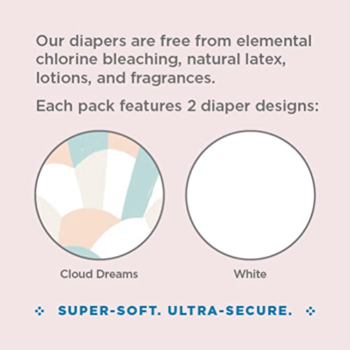 Amazon Brand - Mama Bear Plush Protection Diapers, Hypoallergenic, Size 5, 124 Count (4 Packs of 31), White and Cloud Dreams