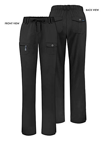 Adar Pro Scrubs for Women - Skinny Leg Yoga Scrub Pants - P4100 - Black - M