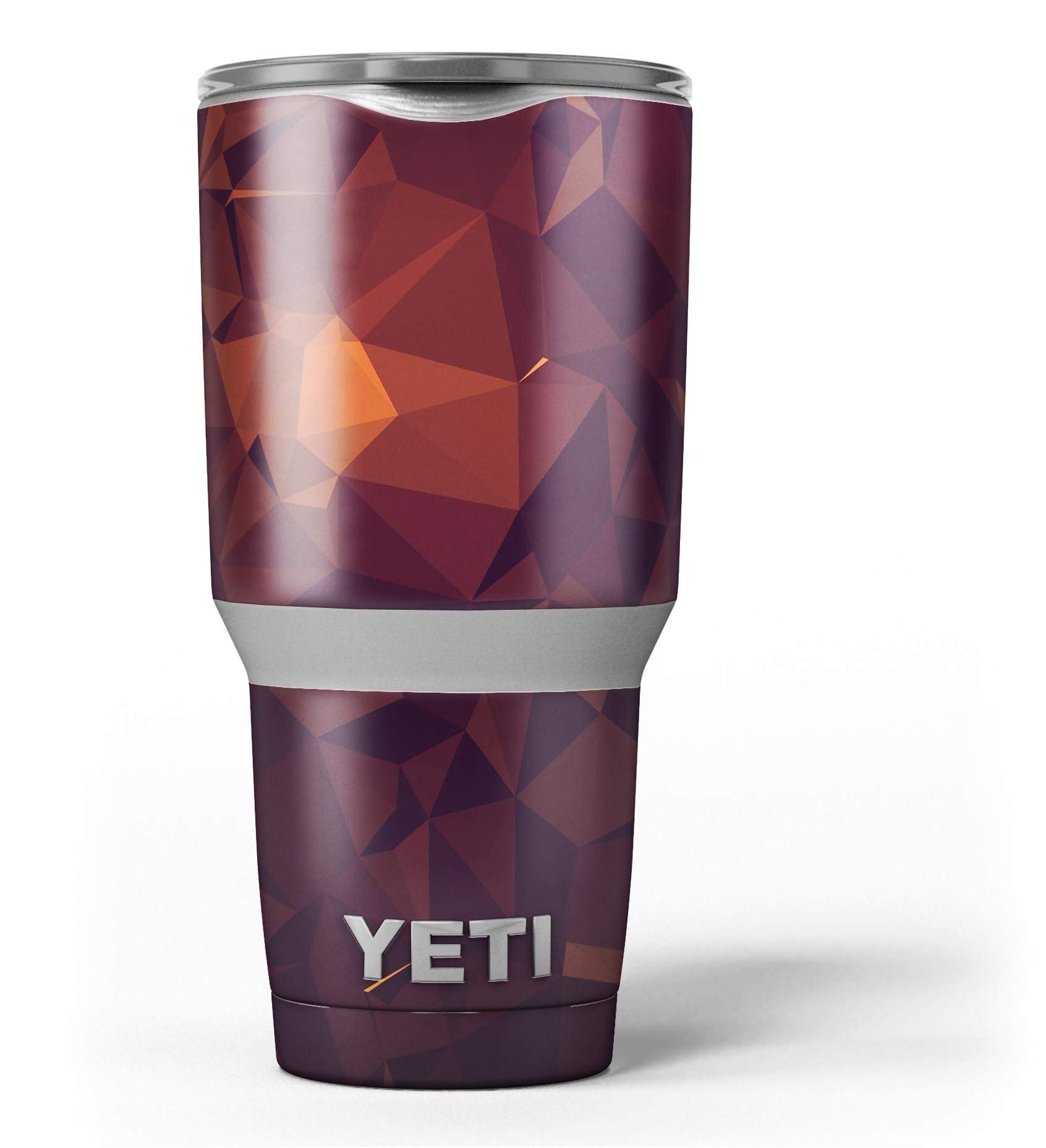 Design Skinz Dark Red Geometric V15 - Skin Decal Vinyl Wrap Kit Compatible with The Yeti Rambler Cooler Tumbler Cups