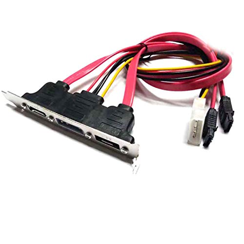 Cables Dual SATA to 2 Ports eSATA + 4 Pin IDE Power PCI Bracket Slot Cable - (Cable Length: 45cm)